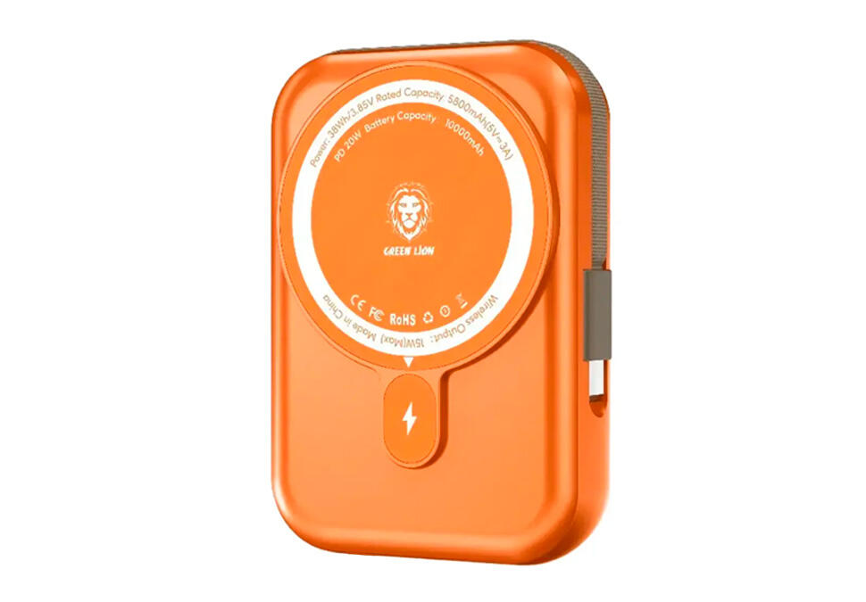 Power Bank Green Lion Monaco 10000mAh 20W PD, QC, MagSafe (Orange)